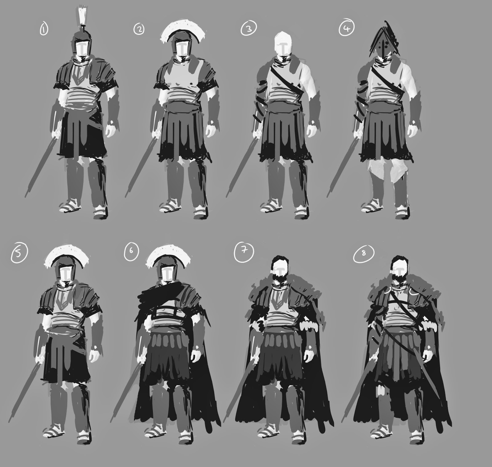 David Paget MA Concept Art: Pete Amachree Brief: Romans: Character Design