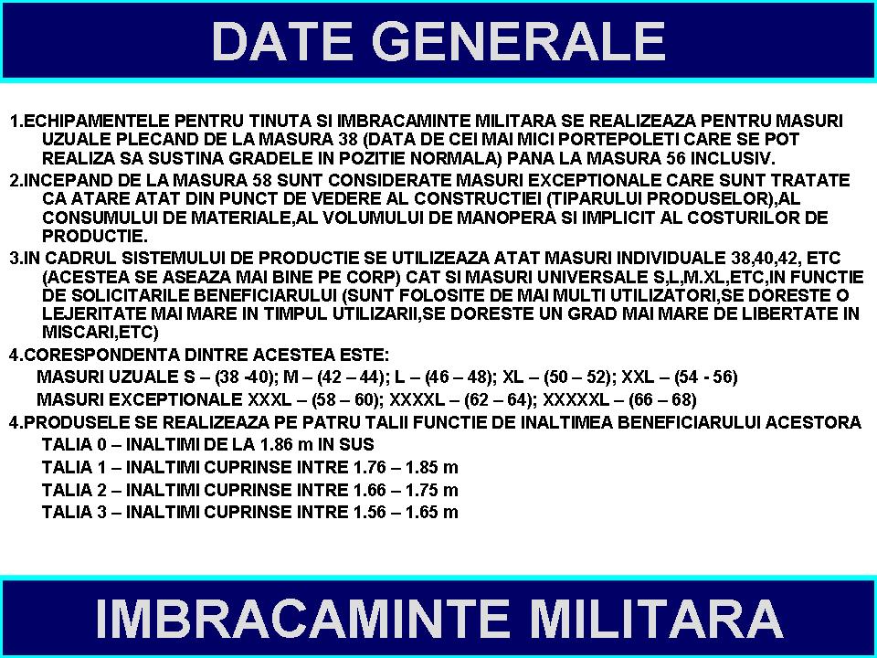 UNIFORME POLITIA PENITENCIARA ANP: MASURI PRODUSE