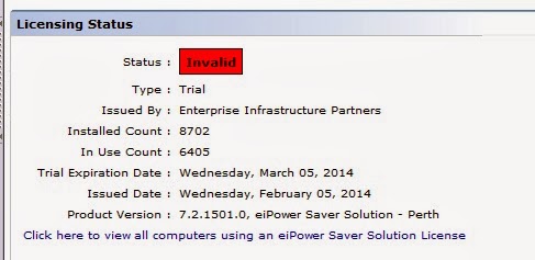 eiPower Saver Solution: Known Issues/Bugs