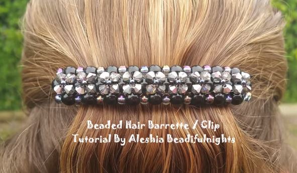 Easy Beaded Barrette Tutorial Uses Beading Wire and Crimp Beads / The ...