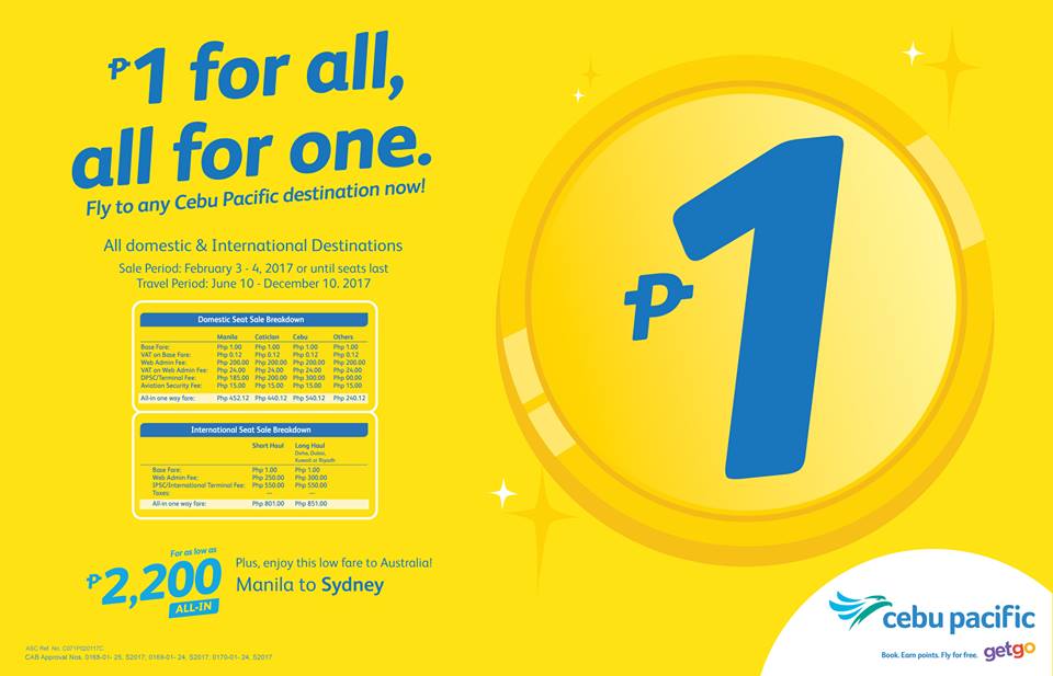 Piso Fare 2017 - Yes, Cebu Pacific Brought It Back!