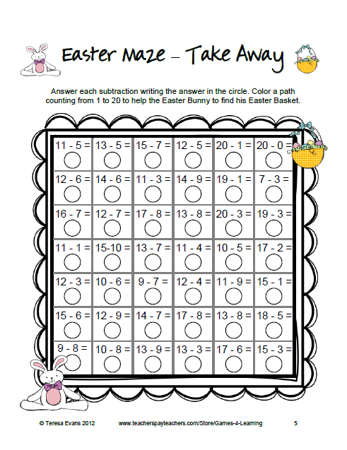 Fun Games 4 Learning: Easter Math Freebies Happy Easter!