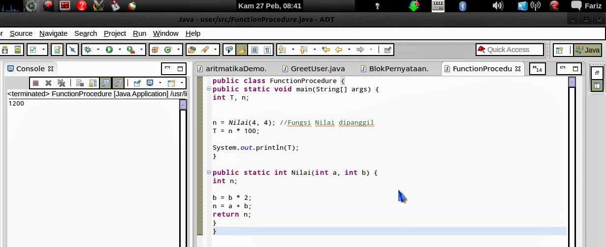 Indahnya berbagi ^_^: Pemrograman Java : Fungsi dan Prosedur Pada ...
