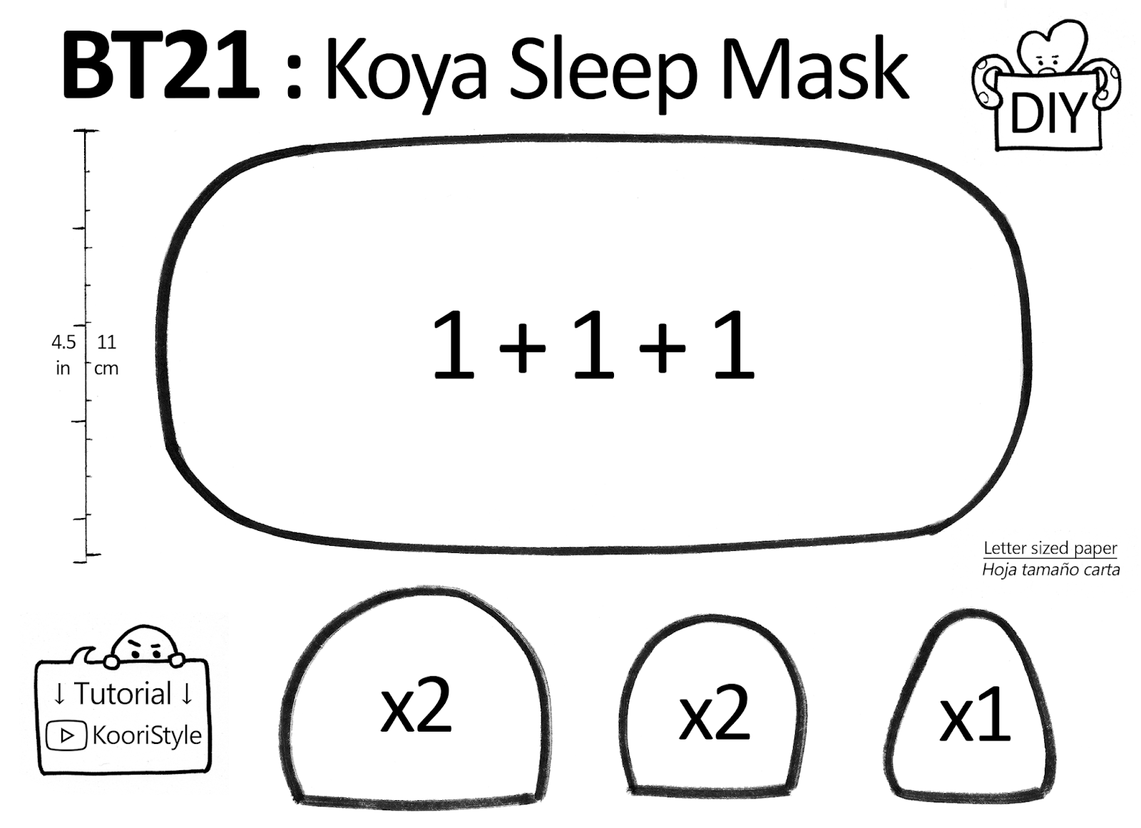 BT21 Sleep Mask + Printable - Koori Style