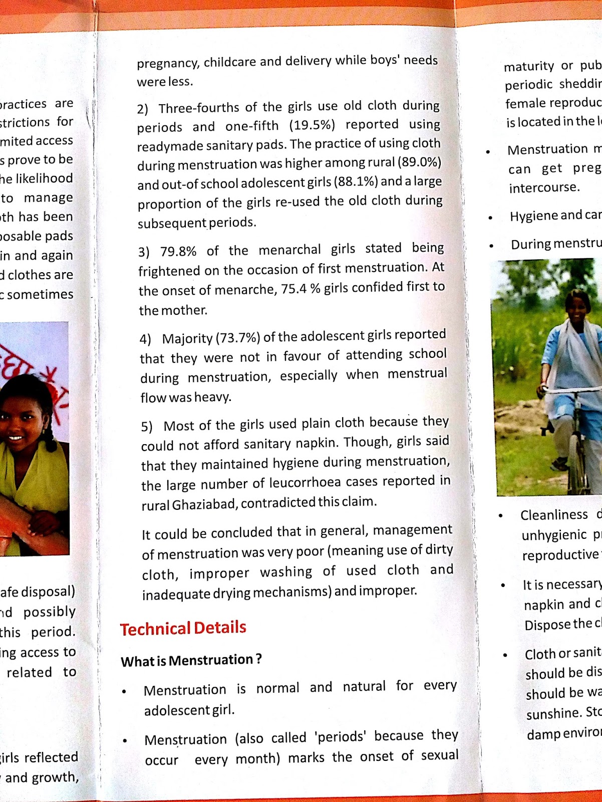 IEC Material - Pamphlet on Adolescent Health Menstrual Hygiene | notes ...