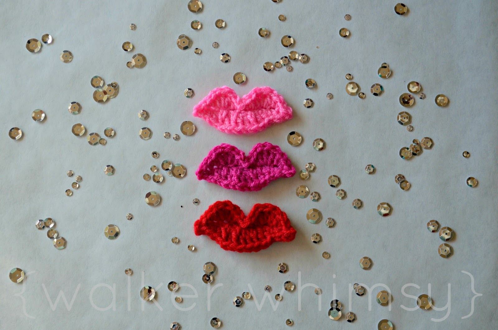 {walker whimsy}: Crochet Kissy Lips {14 Days of Fluffy Stuff}
