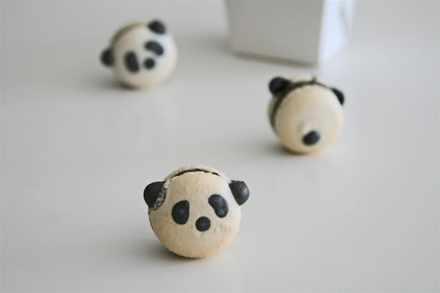 Panda Bear Macarons with Cookie and Cream Buttercream | Cakelets & Doilies
