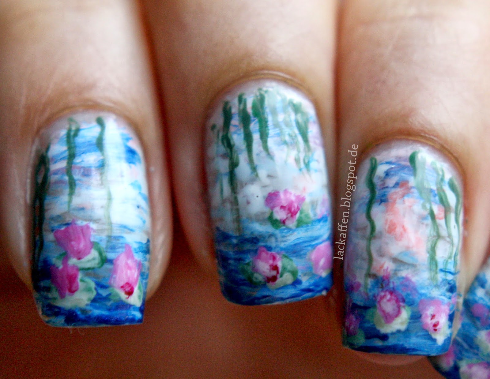 Lackaffen: Claude Monet inspired nail art