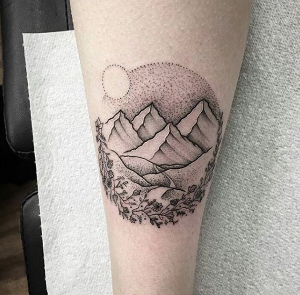 180+ Mountain Landscape Tattoos For Guys (2019) Scenic Designs | Tattoo ...