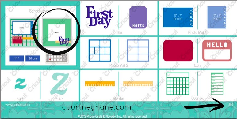 Courtney Lane Designs: First Day of School layout made using the Cricut ...