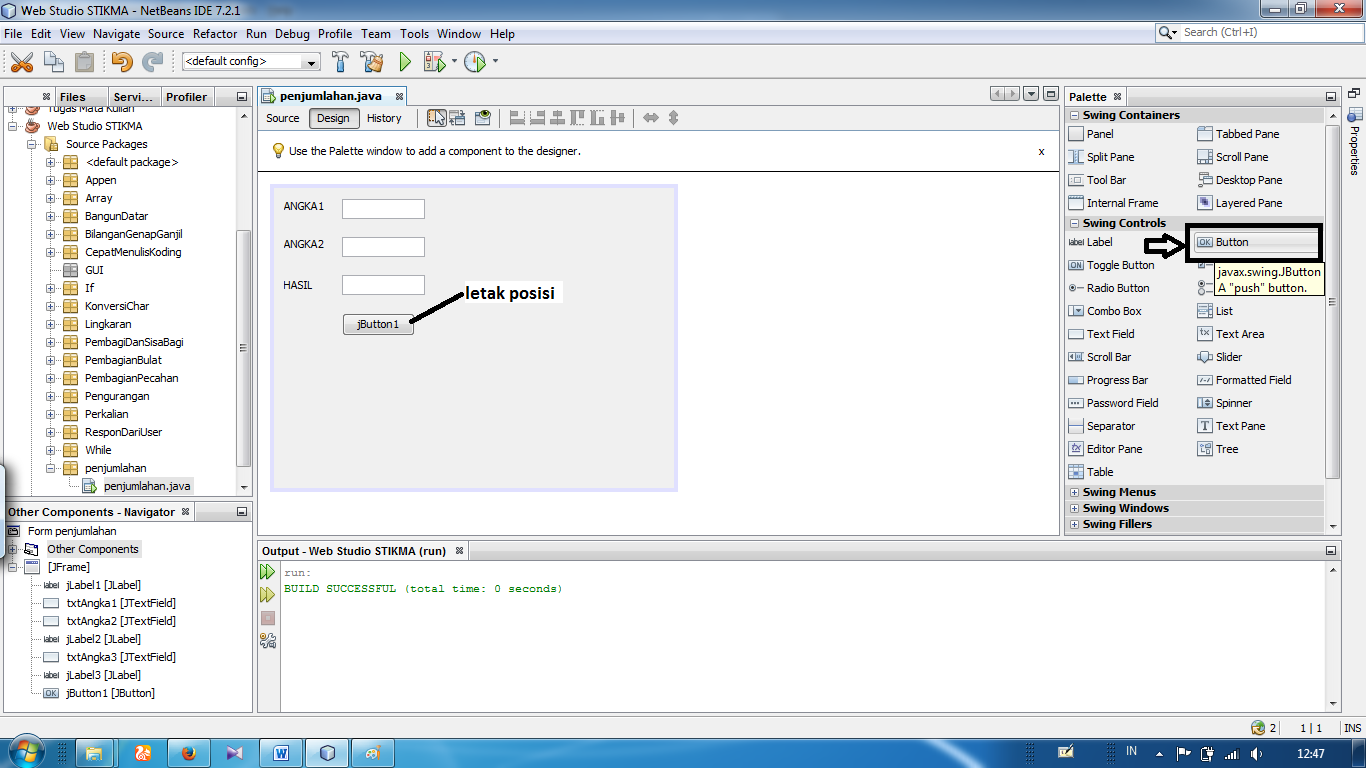 Contoh Program Penjumlahan Java Netbeans ~ Materi Java Pemula