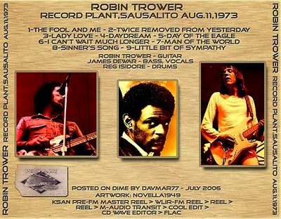The Witchwood Records: RE-UP Robin Trower - Record Plant Studios ...