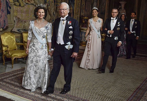 Swedish Royal Family Host official dinner at Royal Palace