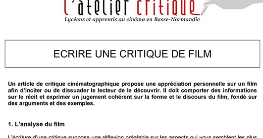 Ecrire une critique de film