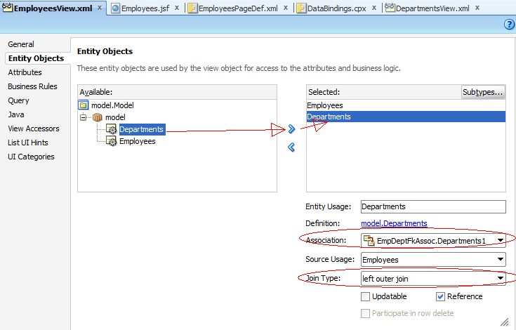 Oracle ADF/JDeveloper/Java: ADF BC View Objects: Attributes from master ...