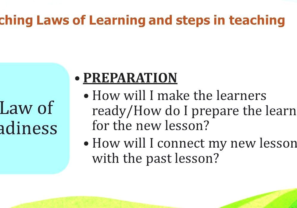 Principles Of Learning - Laws Of Learning