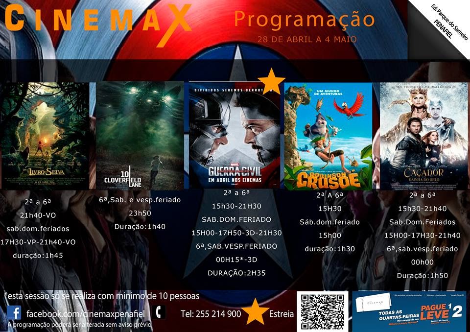 Cinemax-Penafiel | Filmes em Cartaz- 28 de Abril a 4 de Maio de 2016