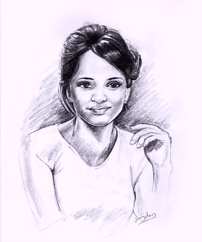 jaydevanimator: Lady Pencil Portrait