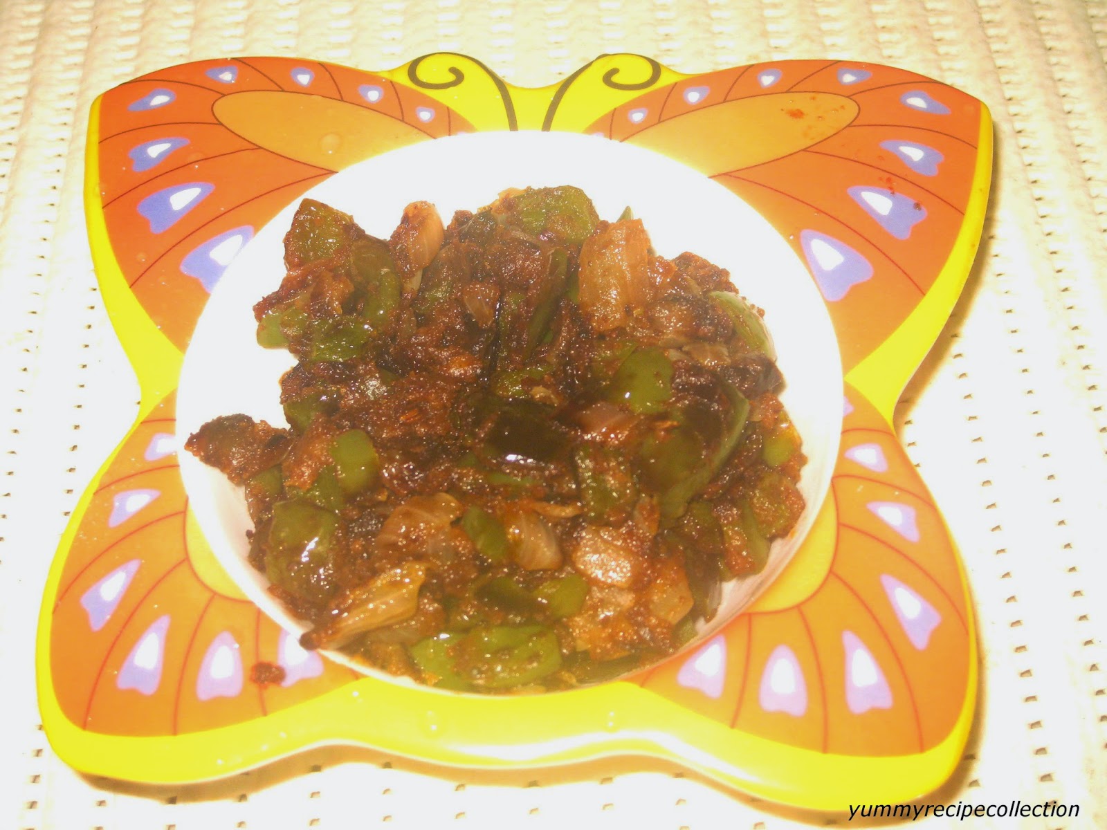 Yummy Recipe Collection: Capsicum fry/Green Bell Pepper Fry