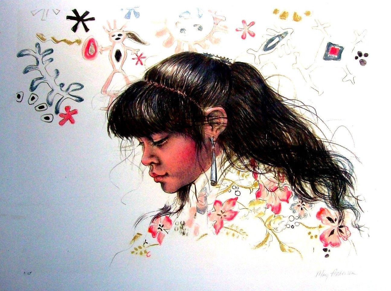 The Recycling Ethic: Original Mary Anderson Signed Print Native Girl ...