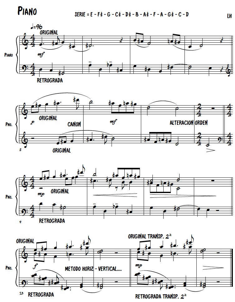 MÚSICA ATONAL (XI). SERIES DE SCHÖNBERG.