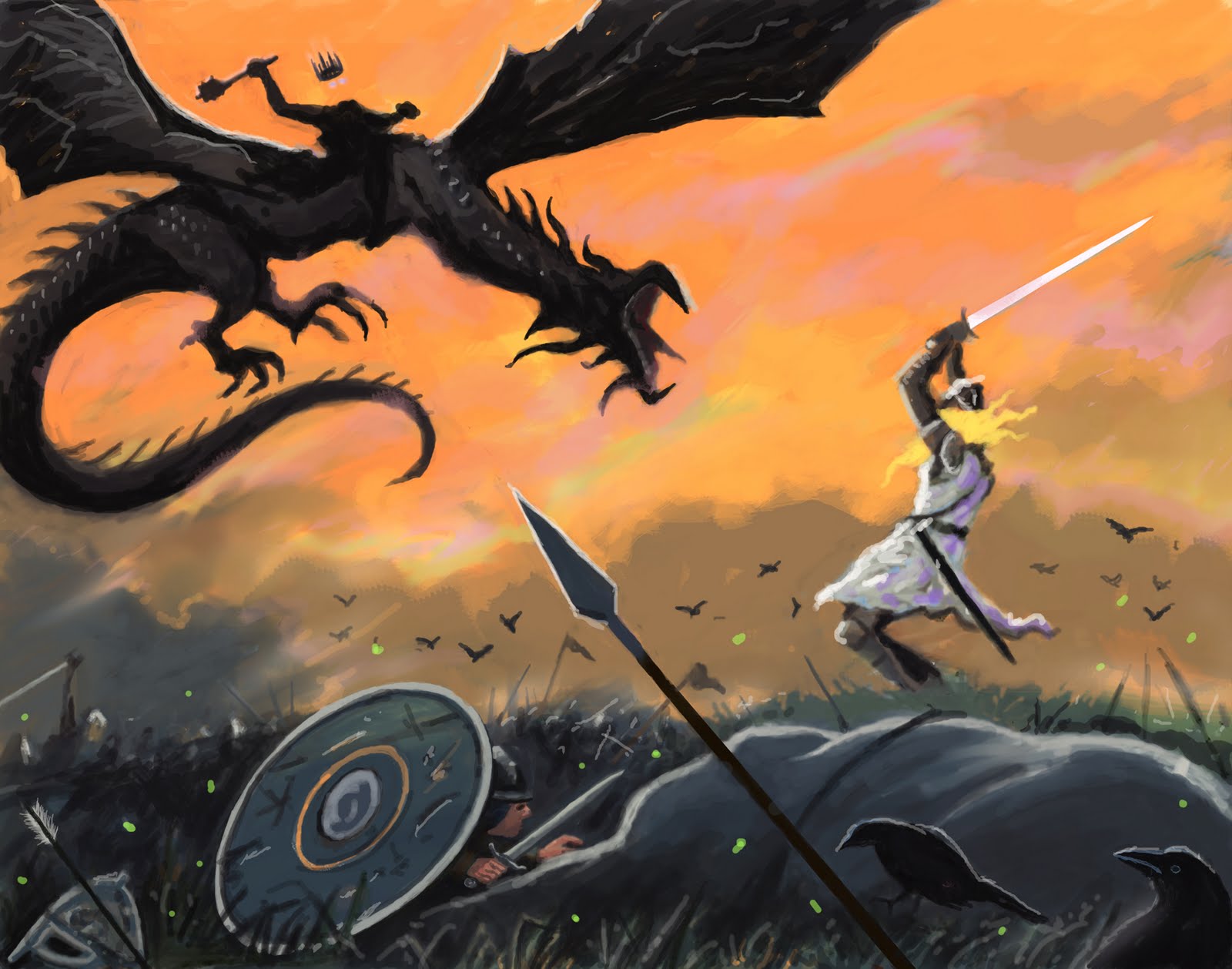 Brian McElligott's Art Blog: Eowyn and the Nazgul, Part1