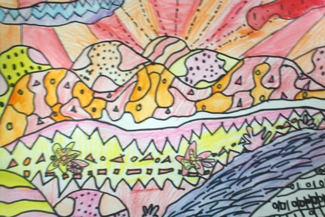 Art With Mr. E: EVEN MORE PATTERN LANDSCAPES: 4th Grade