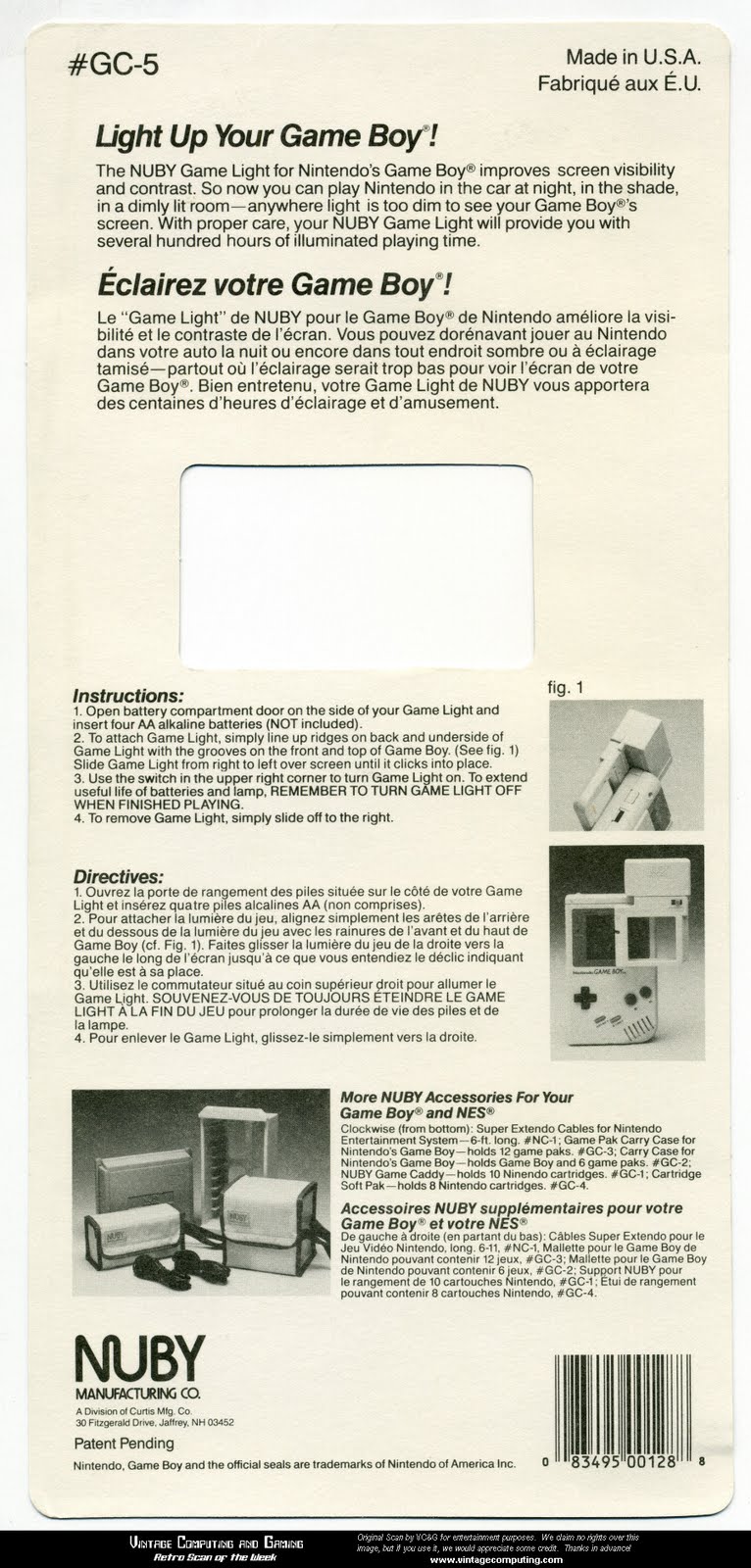 Classic Game Boy Ads: Nuby Game Light Game Boy Ad