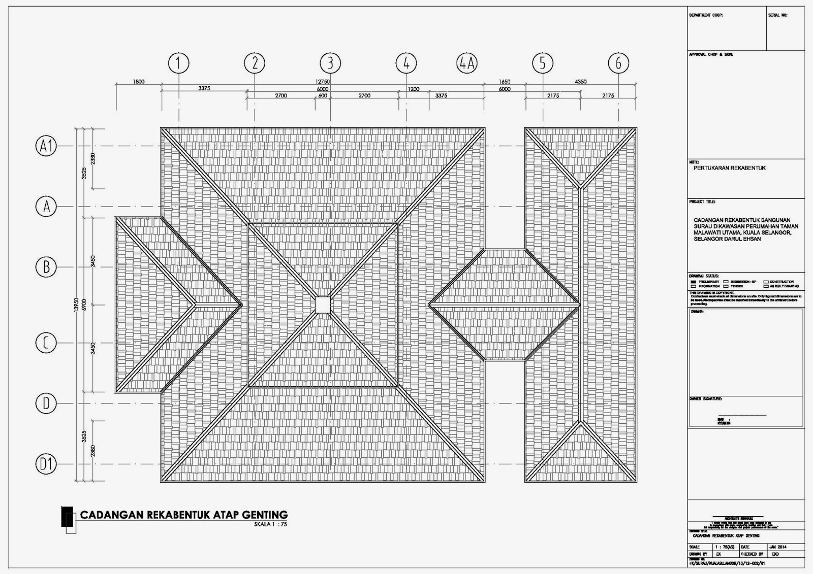 SURAU TAMAN MALAWATI UTAMA: Pelan tapak surau