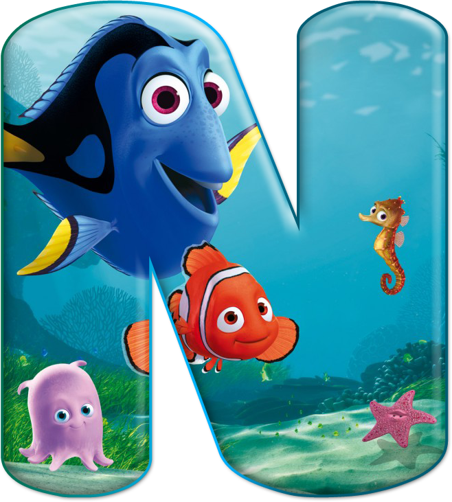 Blindada por Deus: Alfabeto decorativo Nemo PNG