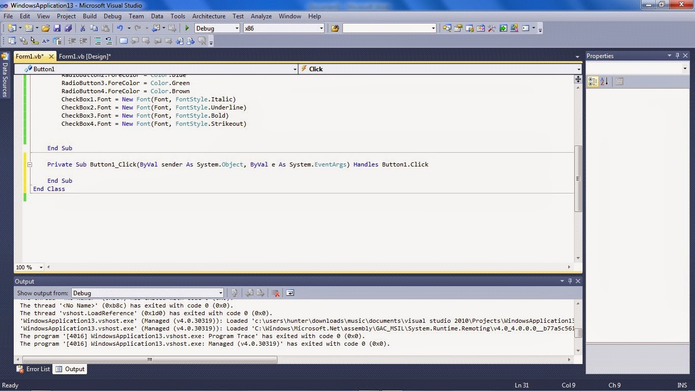 Pemrograman Visual Basic Studio 2010: Membuat Program Dasar Visual Basic Studio 2010