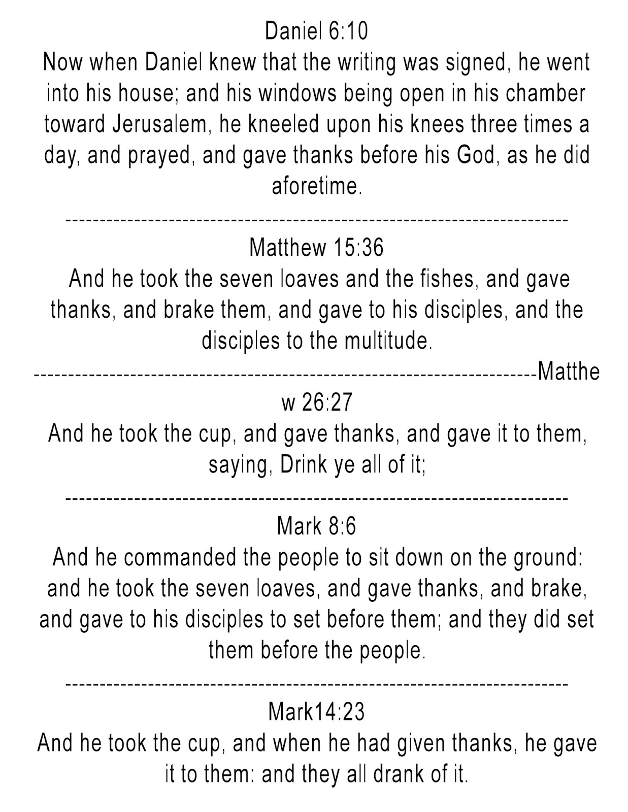 Examples Of Giving Thanks