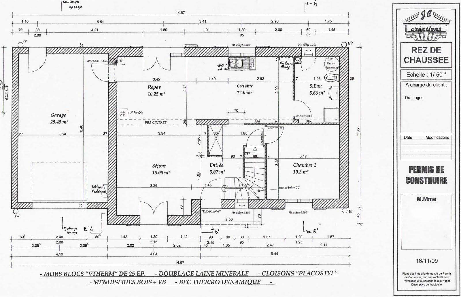 plan rez de chaussée maison