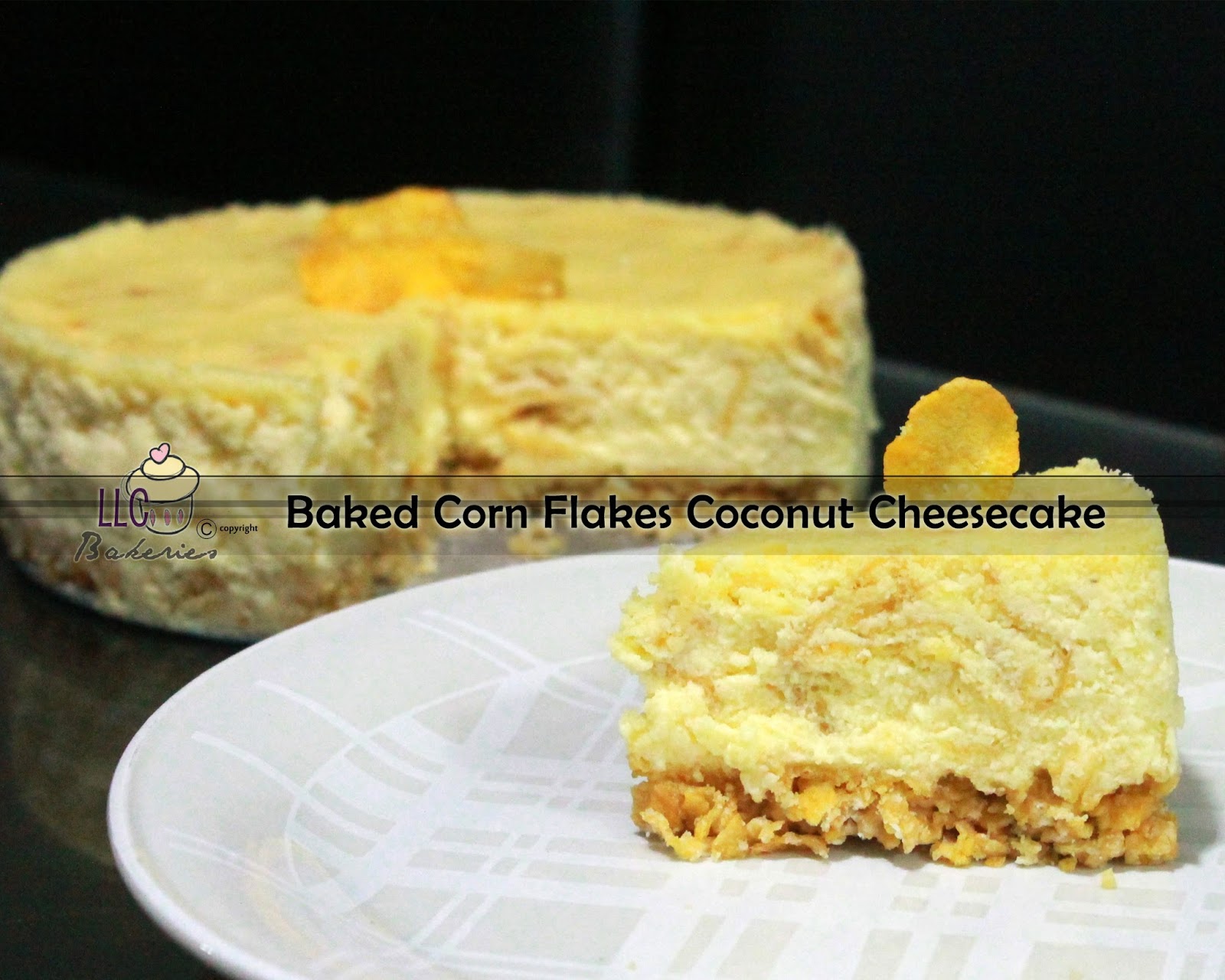 LLC Bakeries: Baked Corn Flakes Coconut Cheesecake