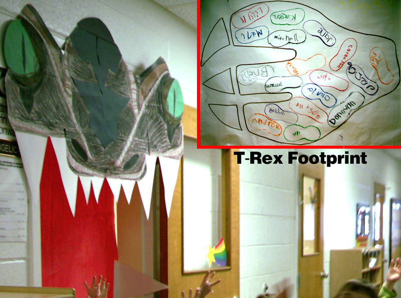 E is for Explore!: T-Rex Footprint and Mouth