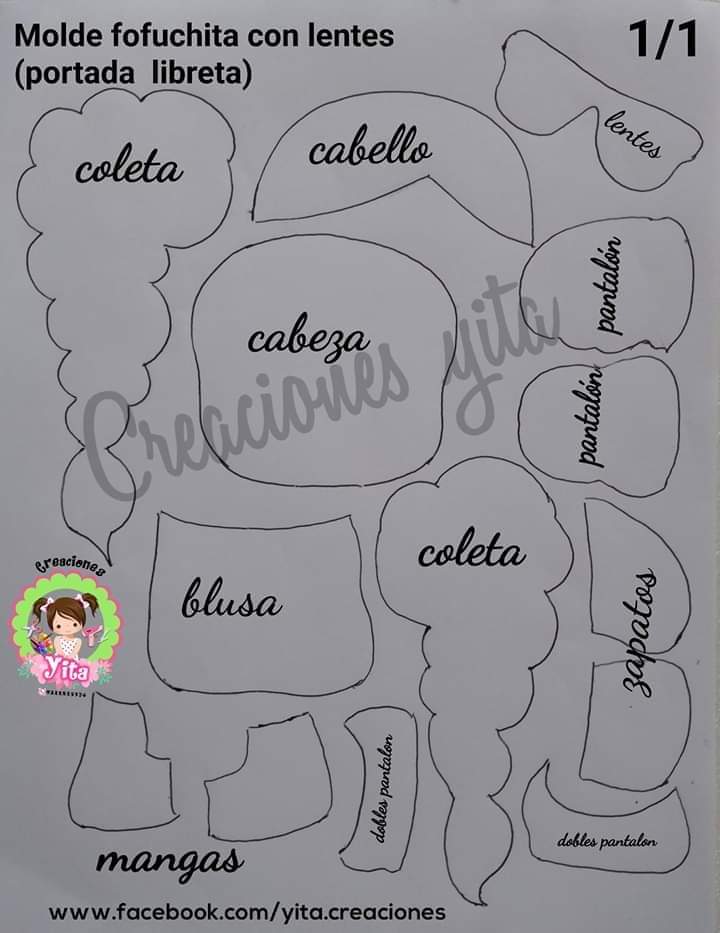 Capa de Caderno Menina Moderna com Moldes - Molde para Artesanato| Faça ...