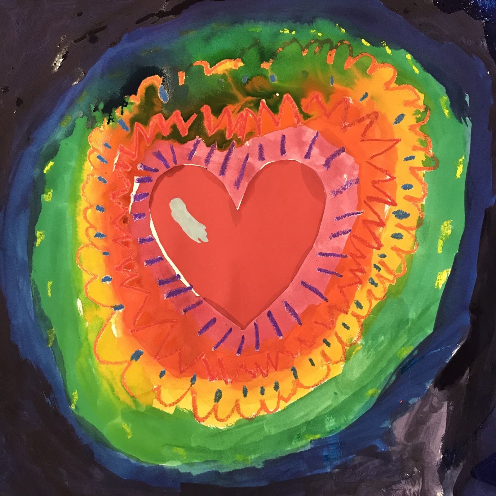 Elements of the Art Room: Kindergarten Radiating Design Hearts