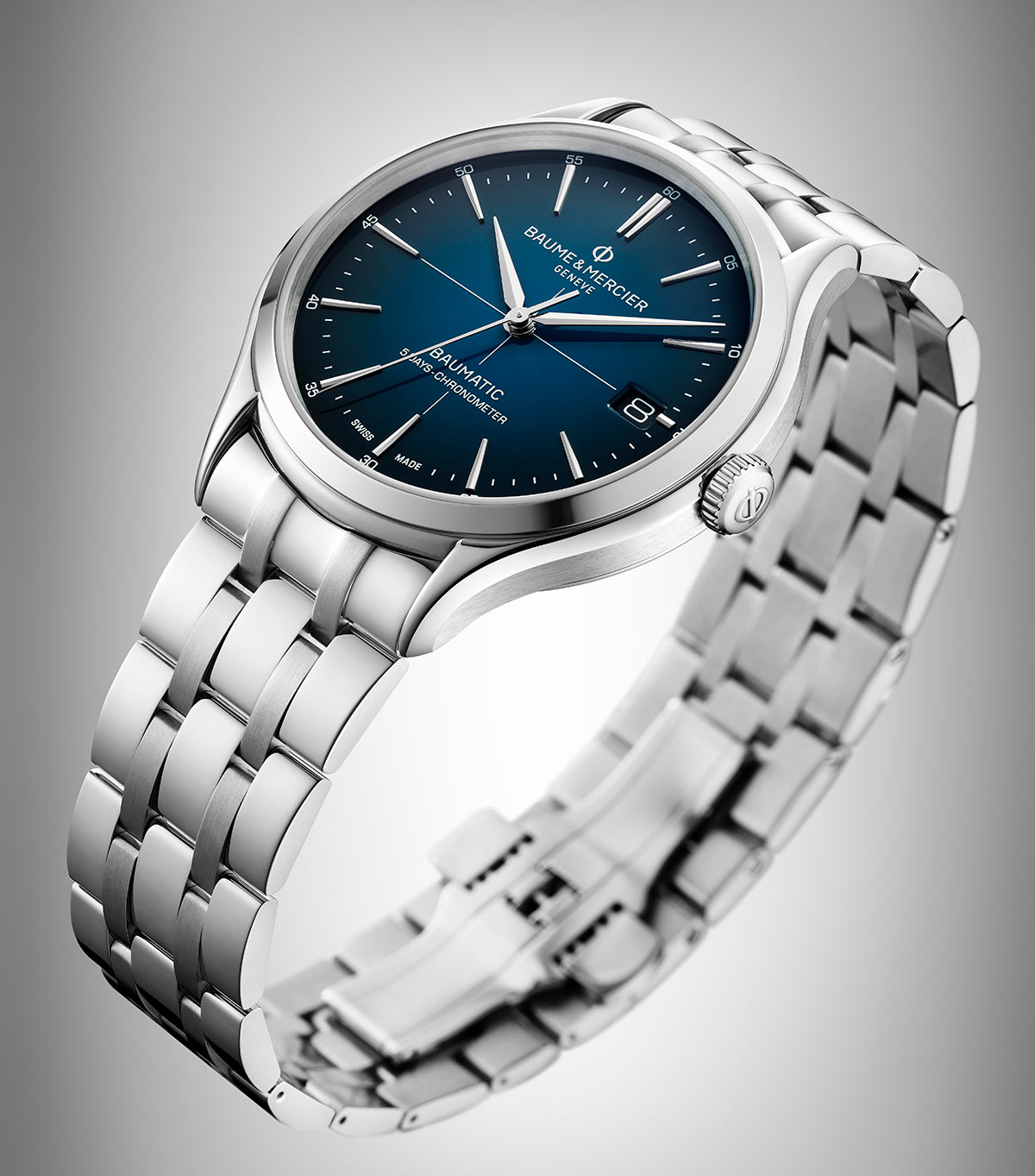 SIHH 2019: Baume et Mercier - Clifton Baumatic Blue Dial | Time and ...