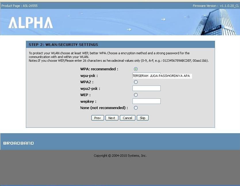 Saosina Bangkit!!!!!!!!!!: CARA SETTING MOVISTAR ASL 26555 SPEEDY