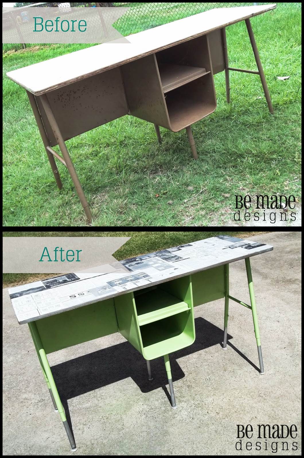 BE MADE: {Re*Made}: My Student Desk Redo
