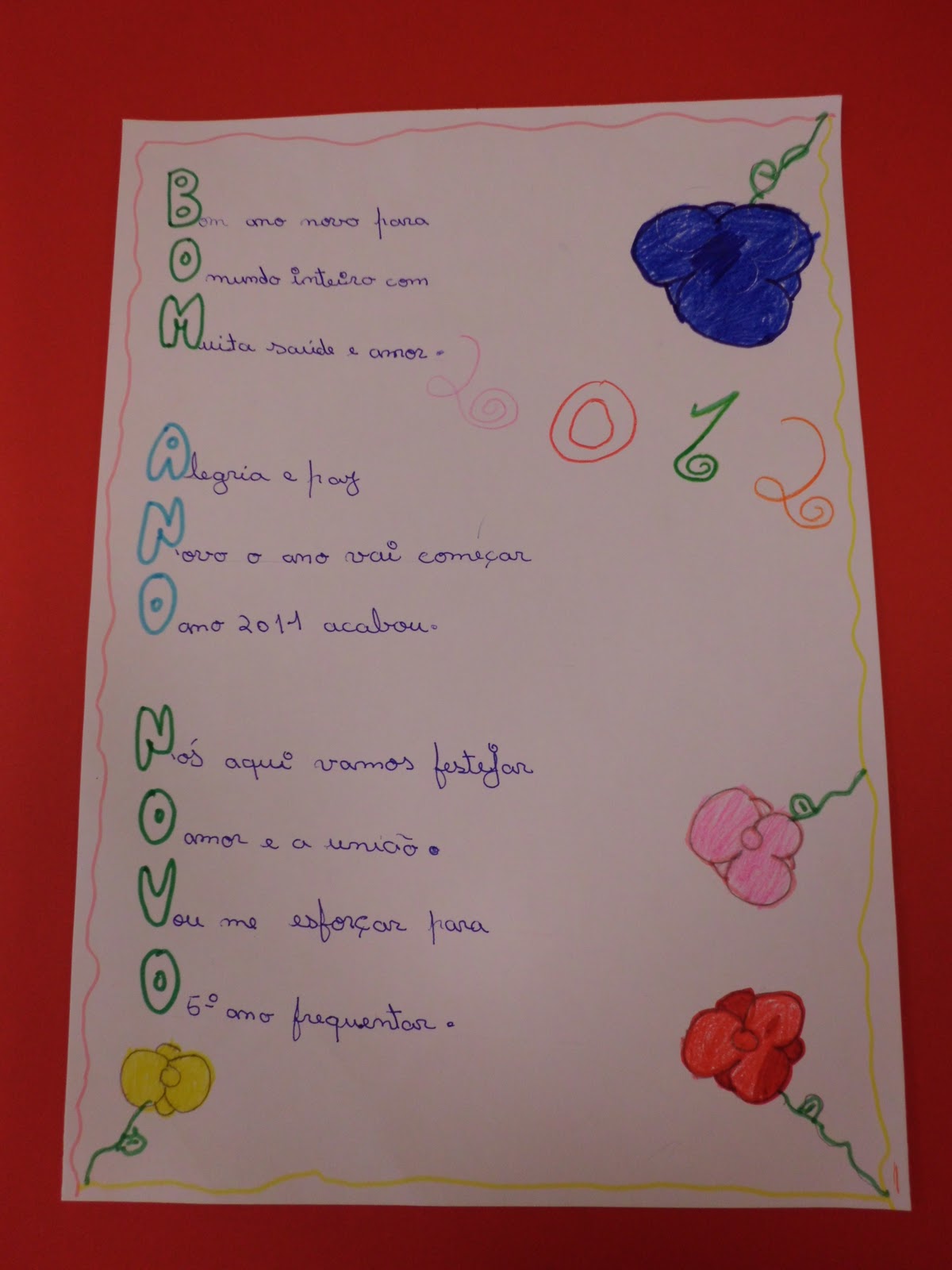 Núcleo de Alcobertas: Acrósticos do Ano Novo