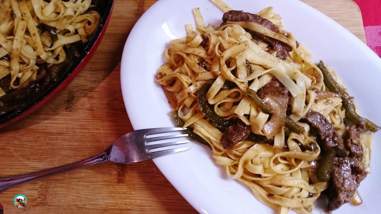 Tagliatelle con ternera y soja - ¡Huele Bien!