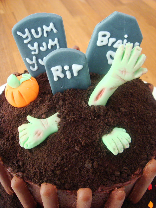 butter hearts sugar: Zombie Graveyard Cake