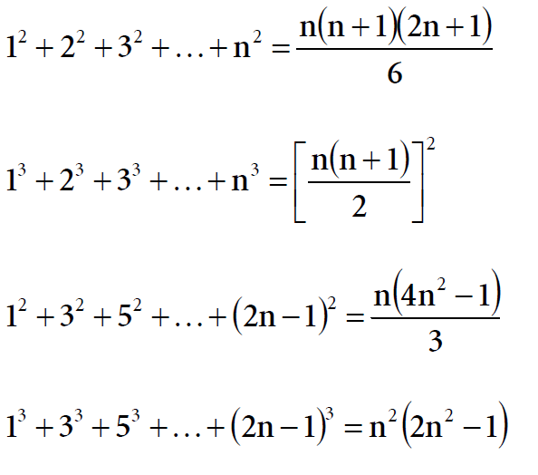 Finite Series Formulas