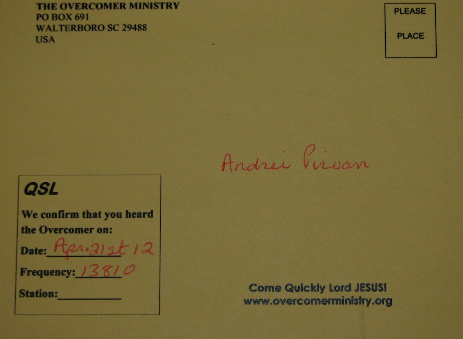 QSL blog: Brother Stair