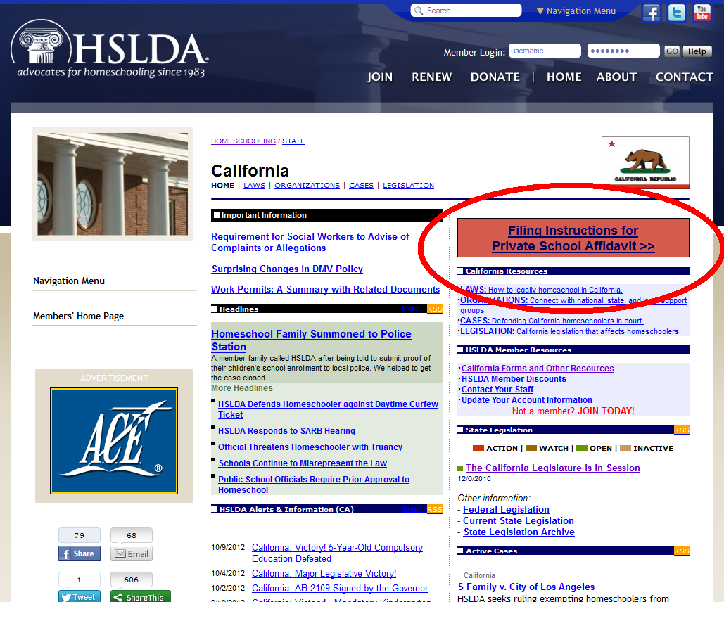 California Private School Affidavit