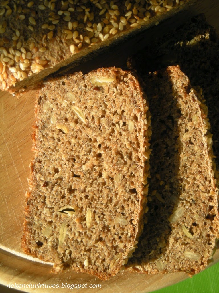 Nekenčiu virtuvės: Ruginė duona su sėklomis (su raugu)