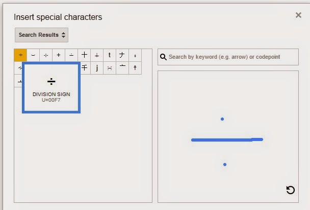 Special Characters in Google Docs
