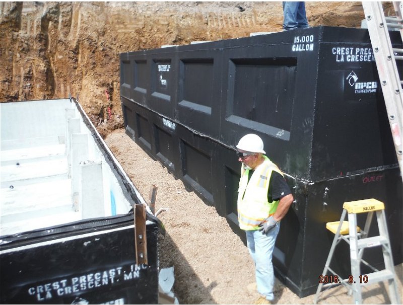 Crest Precast Concrete: Large Tanks installed at a Wisconsin School