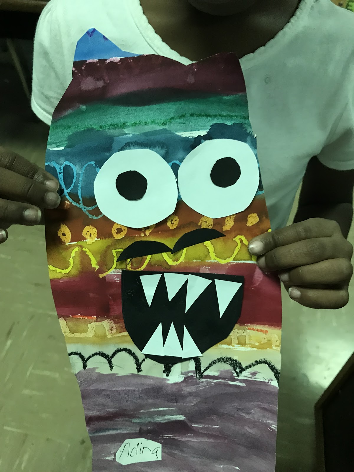 Elements of the Art Room: Kindergarten Line Painting Monsters